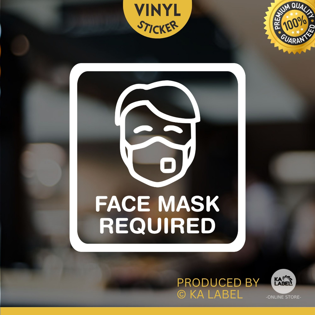 (Ready Stock) Face Mask Required Sign Sticker Home / Office / Shop ...