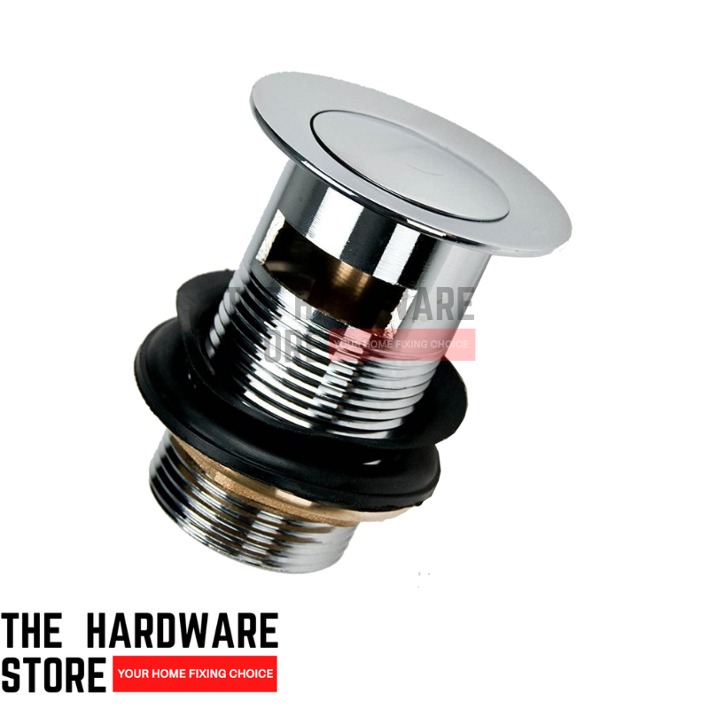 Stainless Steel Pop Up Basin Waste Slotted Bathroom Sink Push Button ...