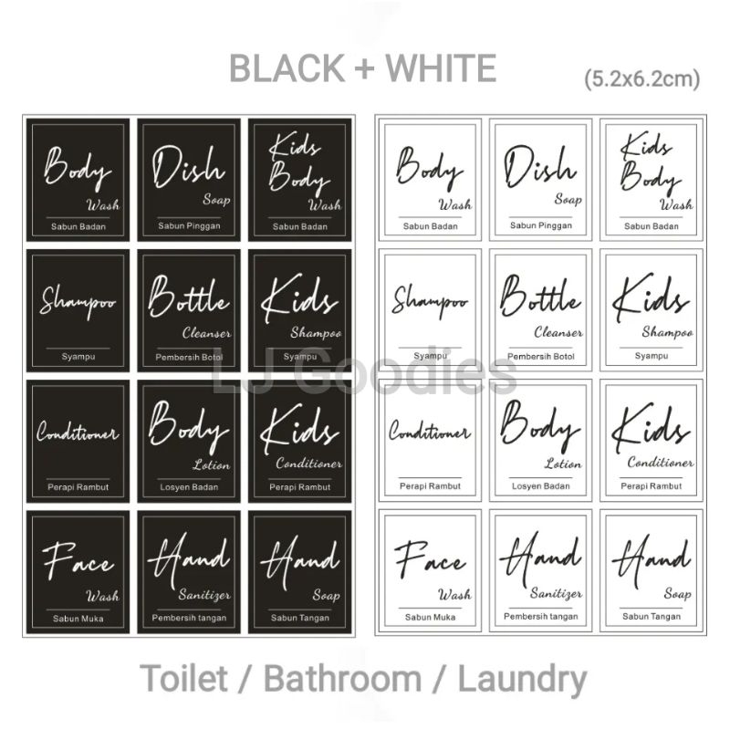 Minimalist Kitchen Sticker / Sticker Dapur / Waterproof Pantry Spice ...