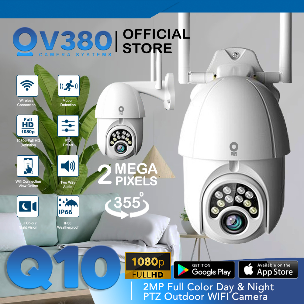 CCTV V380 Q10 2MP | Auto Tracking Outdoor PTZ WIFI IP Camera | Shopee ...