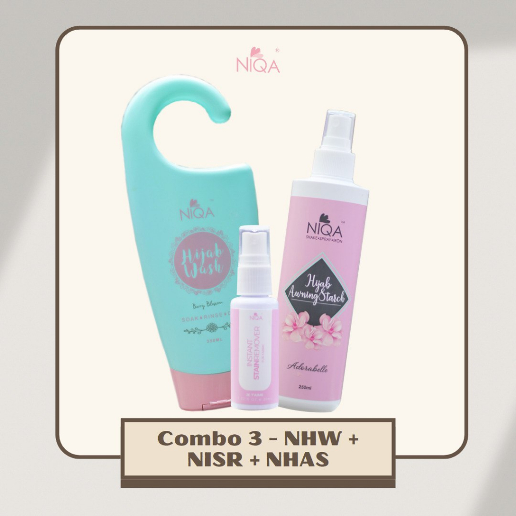 (Niqa HQ) COMBO 3 - HIJABWASH + INSTANT STAIN REMOVER + HIJAB AWNING ...
