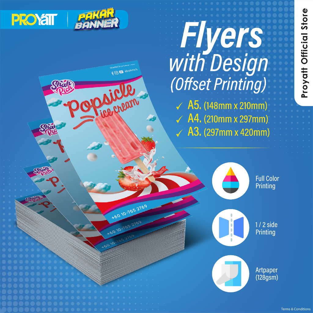 Flyers with design / A5 / A4 / A3 / Leaflet / Brochure / Pamphlet / Printing (Offset Printing ...