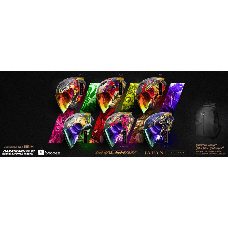 Helmet Gracshaw Japan Edition (Backpack Percuma) | Shopee Malaysia
