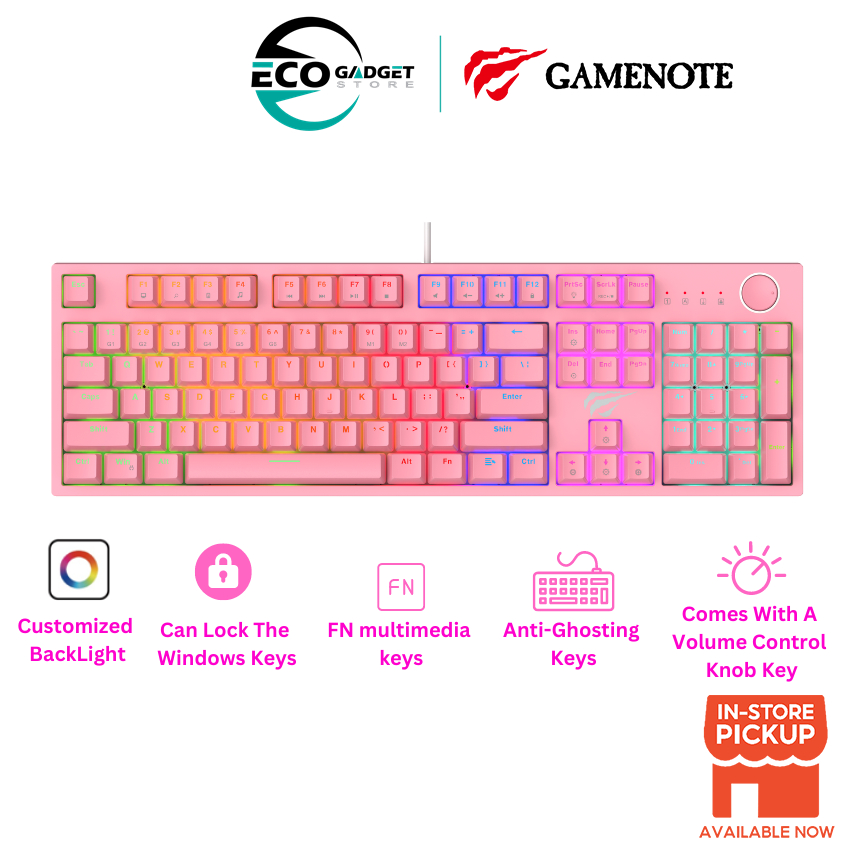 Gamenote | Havit KB871L Mechanical Gaming Keyboard RGB (pink) | Shopee ...