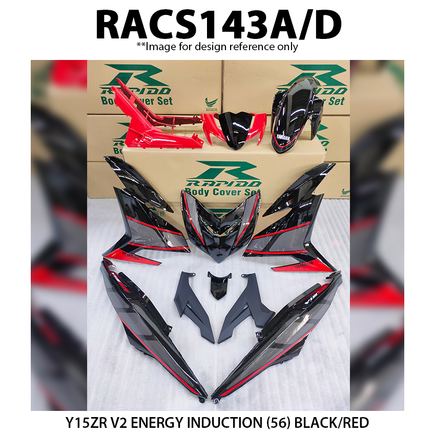YAMAHA Y15ZR V1/V2 ENERGY INDUCTION (56) BLACK/RED COVER SET (STICKER ...