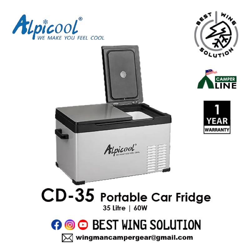 Alpicool CD35/45 Portable 12V24V Fridge l Camping Outdoor | Shopee Malaysia