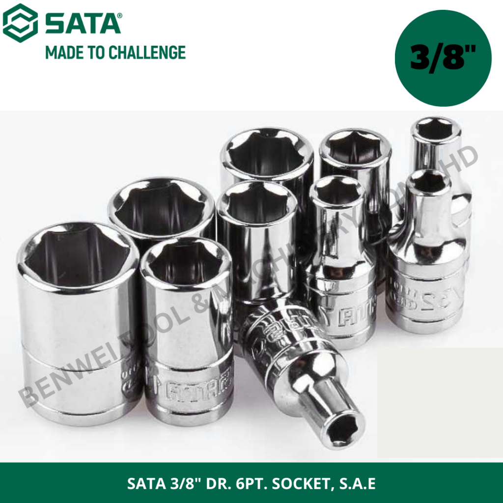 SATA 3/8'' DR. 6PT SOCKET, S.A.E. / JUNIOR SIZE INCHES SIZE SOCKET BOX ...