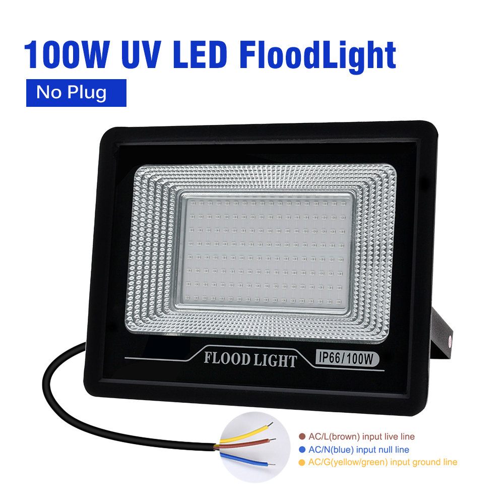 UV Lamp LED Flood Light 50W 100W Energy Saving LED Ultraviolet Lamp IP66 Waterproof Blacklight ...