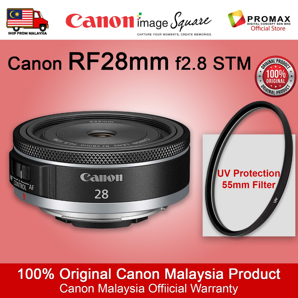 Canon RF28mm f2.8 STM wide-angle prime lens RF 28mm 100% Original Canon | Shopee Malaysia