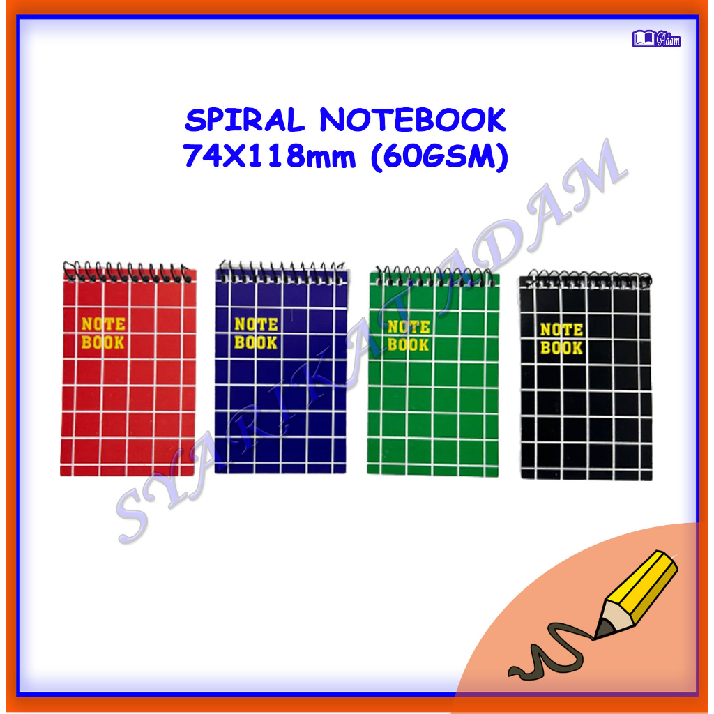 [ADM] STATIONERY: SPIRAL NOTEBOOK 74X118MM (60GSM) | Shopee Malaysia