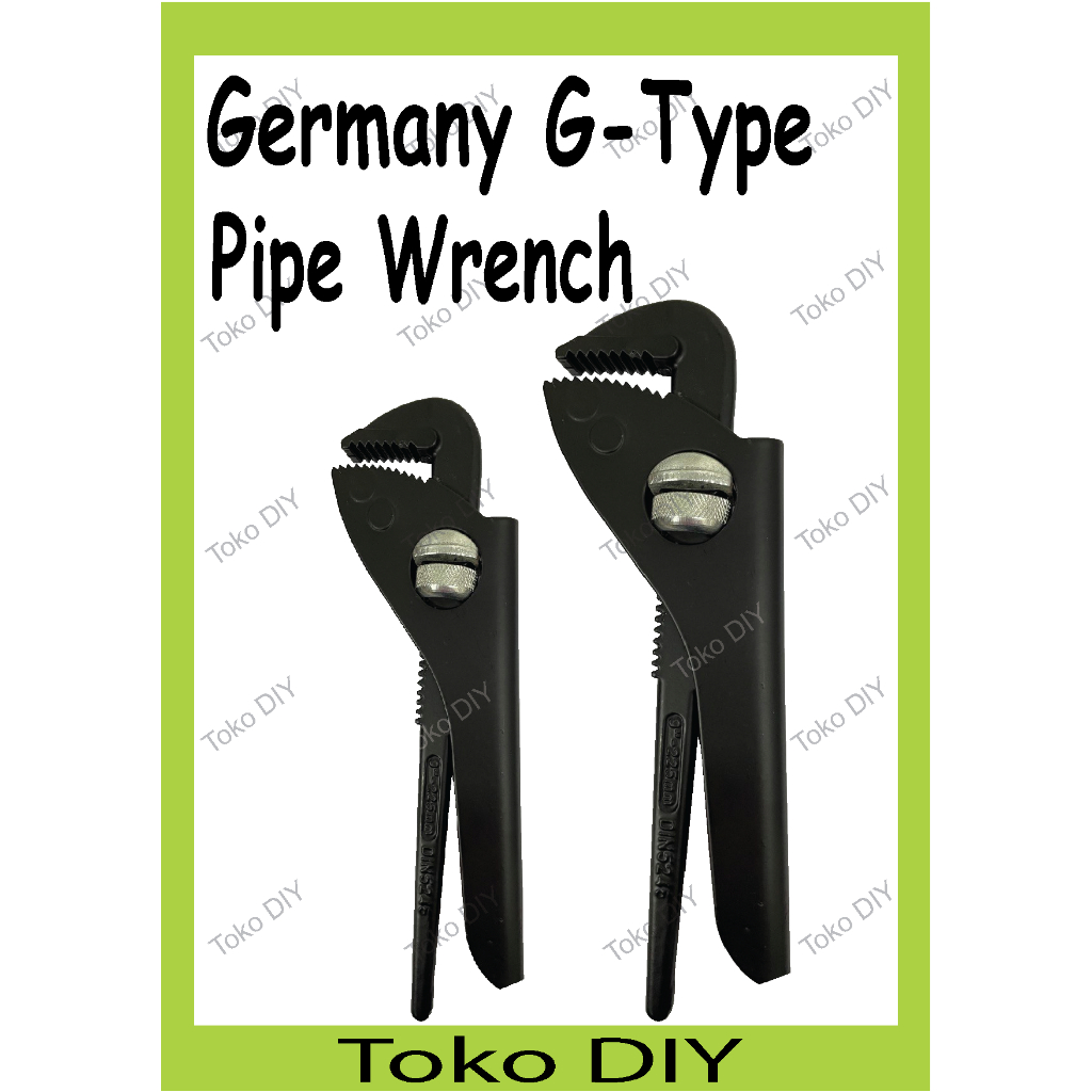 7"/9" INCH GERMANY G-TYPE PIPE WRENCH STRONG JAWS ADJUSTABLE CLAMPING ...