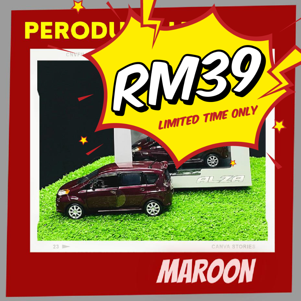 PERODUA ALZA MAROON DIECAST (BACA DETAIL) | Shopee Malaysia
