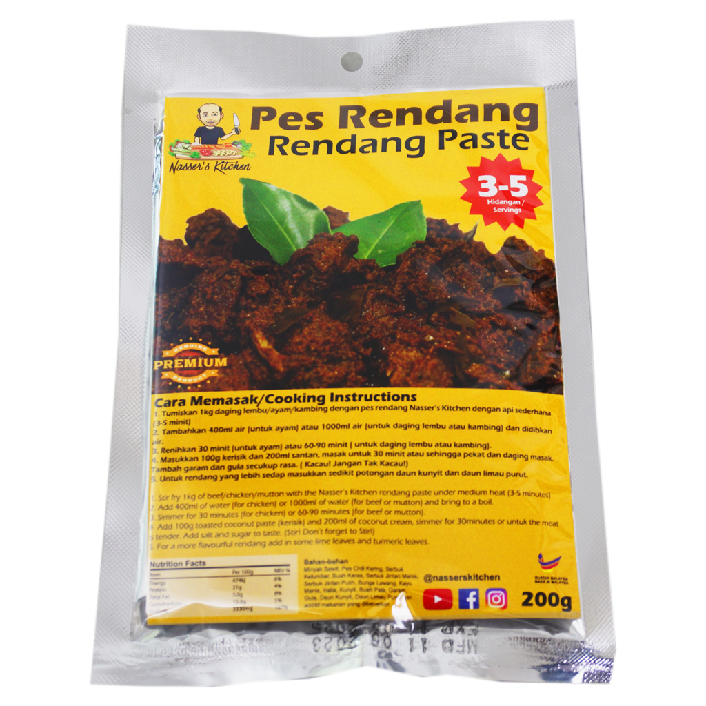 Pes Rendang Nasser's Kitchen 200g sesuai untuk 1kg daging lembu ...