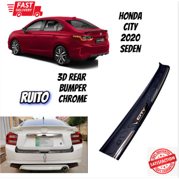 HONDA CITY 2020 SEDAN REAR BUMPER GUARD WITH CHROME LINING | Shopee ...