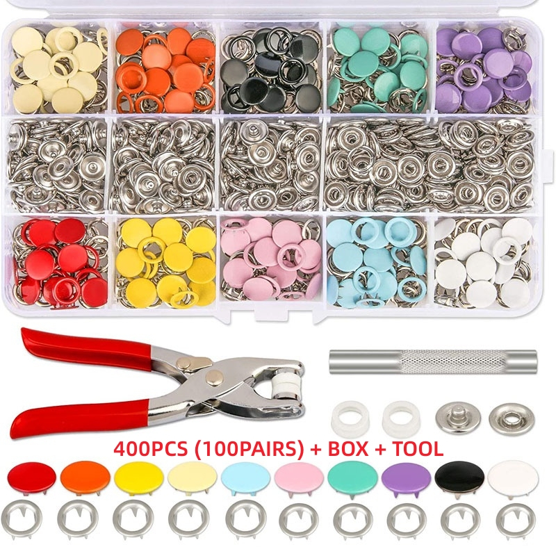 800PCS Metal Snap Button Set Colorful Hollow Five-Claw Buckle ...