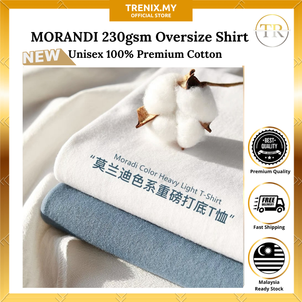 Morandi 230gsm TShirt 100% Cotton Baju Perempuan & Baju Lelaki Viral ...