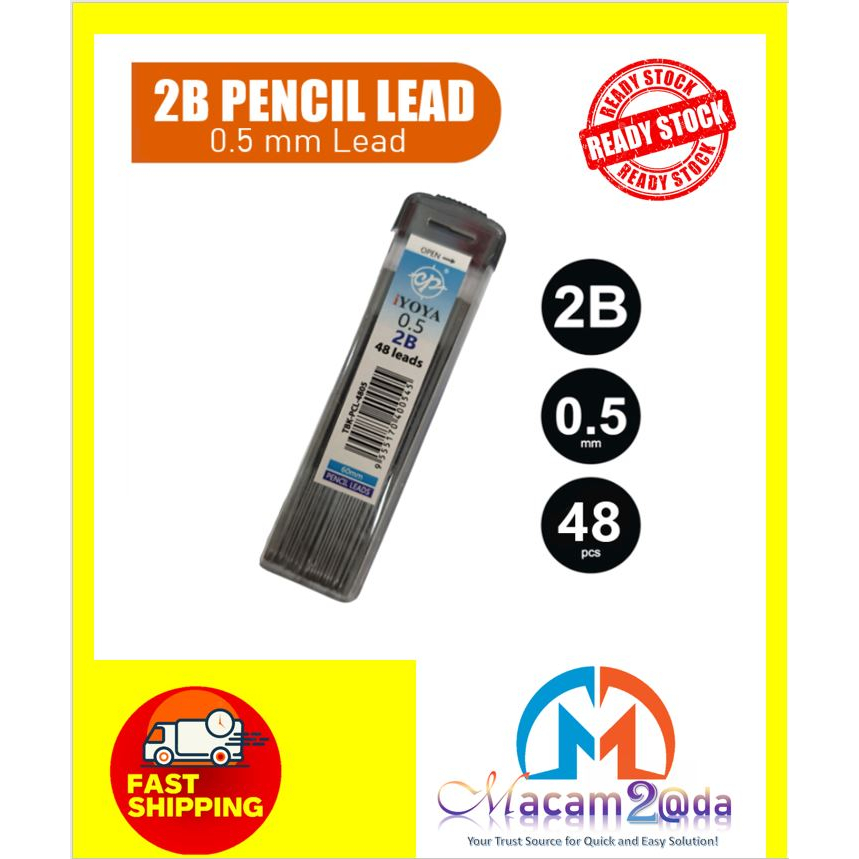 🌟Ready Stock🌟 2B Mechanical 48pcs Pencil Lead Refill 0.5 mm Strong ...