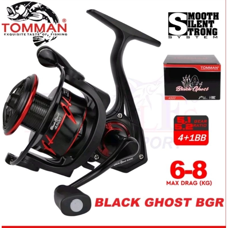 MAA Tomman Black Ghost BGR Spinning Fishing Reel 6-8kg Maxdrag Mesin ...