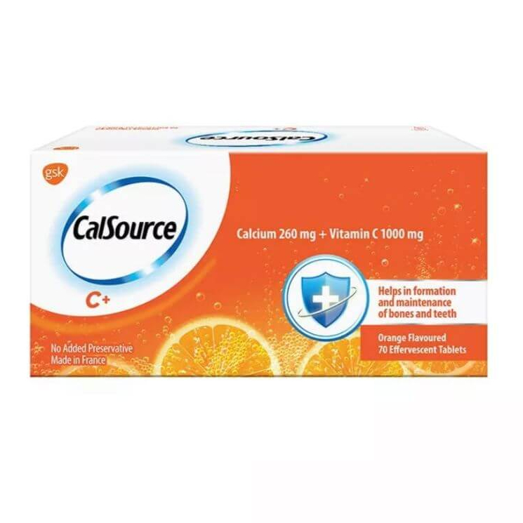 CalSource Calcium 260mg + Vitamin C 1000mg 70 effervescent tablets (Exp ...