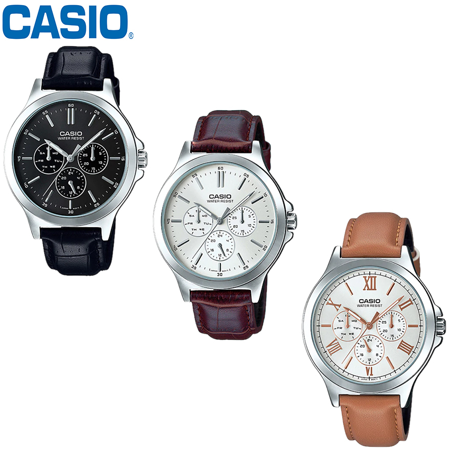Casio Series Multi-hand Analog Leather Men Watch MTP-V300L | Shopee ...