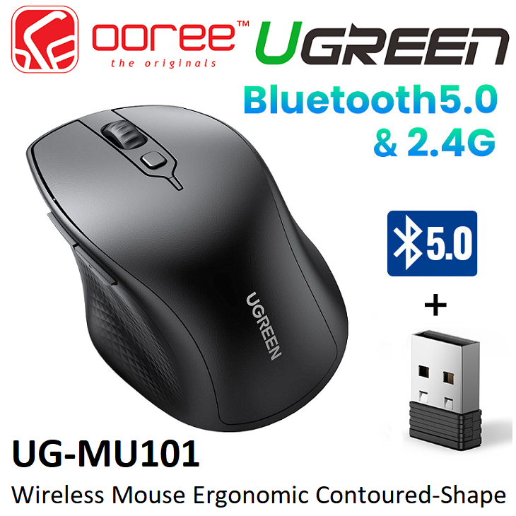 UGREEN MU101 WIRELESS SILENT MOUSE WITH 2.4G & BLUETOOTH 5.0, 4000 DPI ...