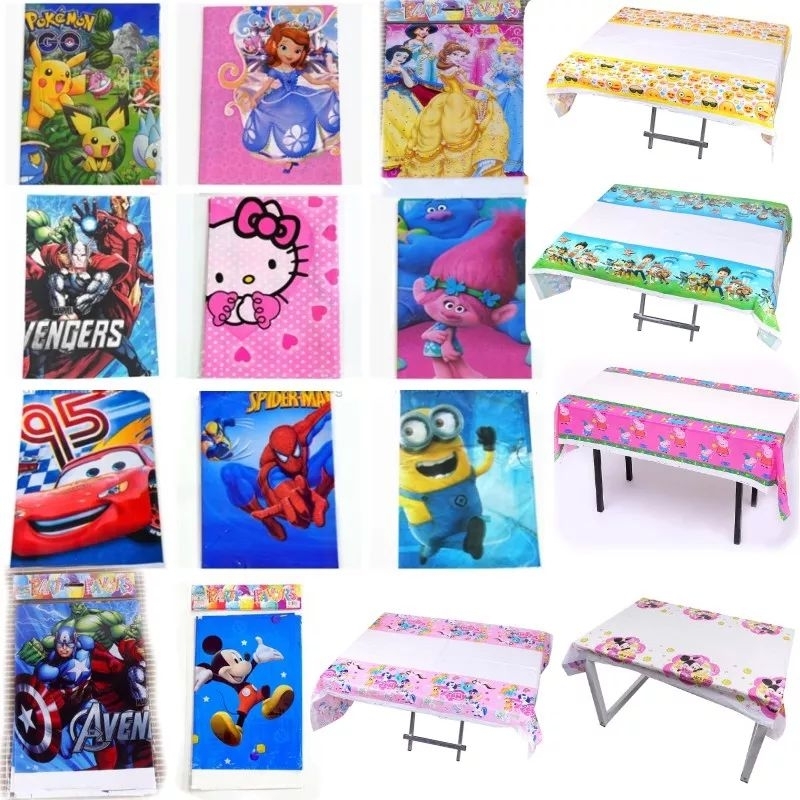 [READY STOCK] CARTOON TABLE CLOTH KIDS BIRTHDAY PARTY DISPOSABLE ...