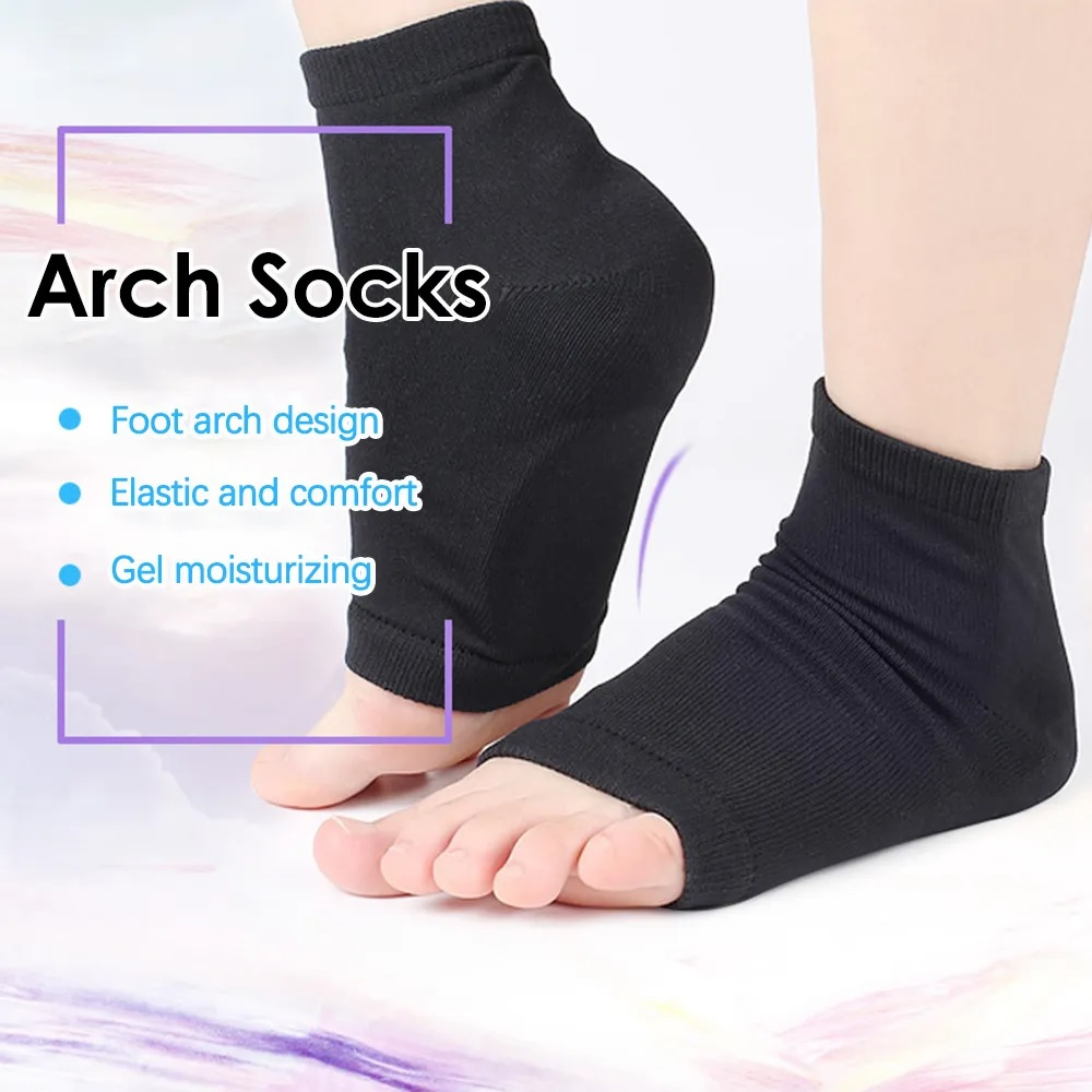 1Pair Arch Gel Socks Support Plantar Fasciitis Cushion Pad Sleeve Heel ...