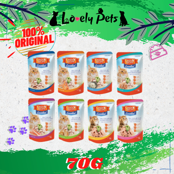 (Ready Stock) Cindy's Recipe Essential Wet Cat Food Pouch 70G (8 ...