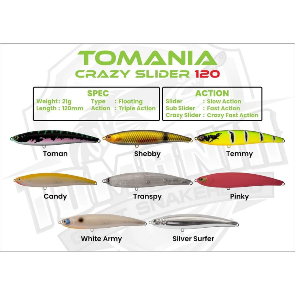TOMANIA CRAZY SLIDER TOP WATER FISHING LURE(120mm) | Shopee Malaysia