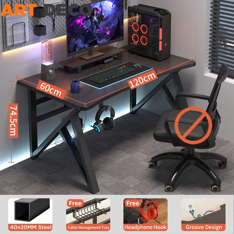 Gaming Table 160CM Meja Gaming Office Table Meja Komputer Carbon Matte ...