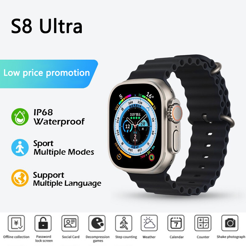 S8 Ultra Smart Watch Waterproof Bluetooth Call Men Women Smart Watch ...