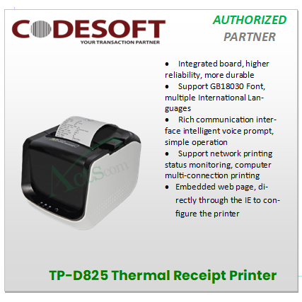 CODESOFT TP-D825 Thermal Receipt Printer | Shopee Malaysia