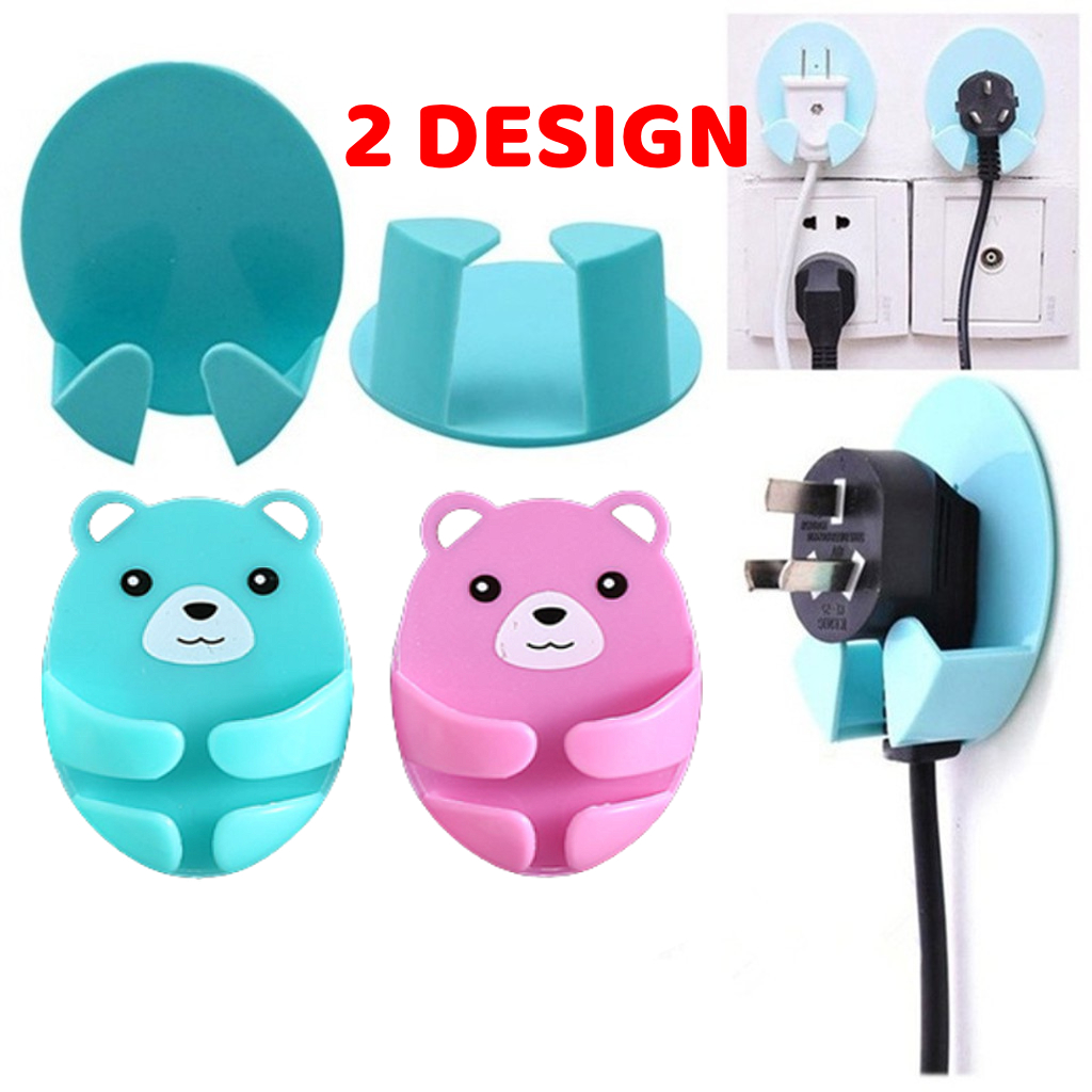 1pc Wall Storage Hook Power Plug Socket Holder Wall Adhesive Hanger ...