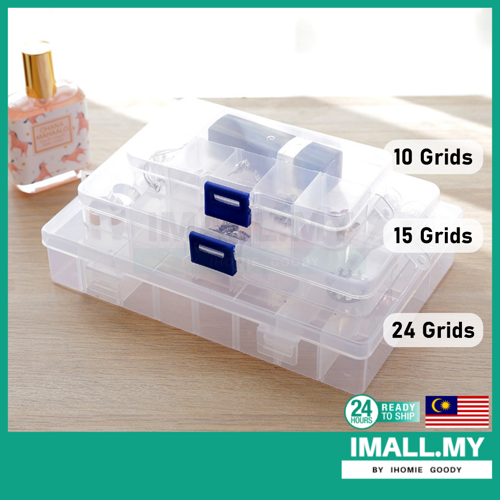 【iMall】Transparent Plastic Jewelry Compartment Box Organizer Container ...