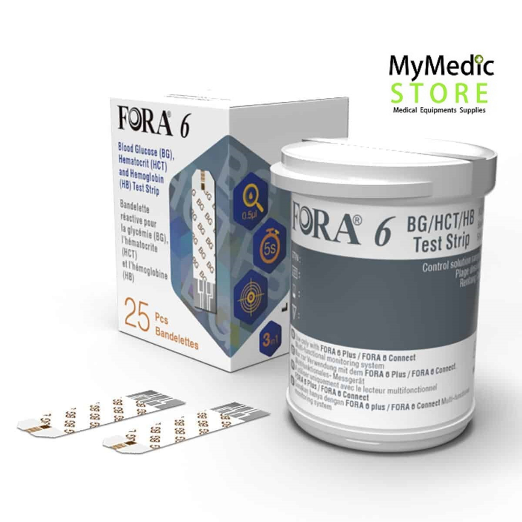 Fora 6 Plus Blood Glucose Hemotrocrit Hemoglobin (3 in 1) 25s Test ...