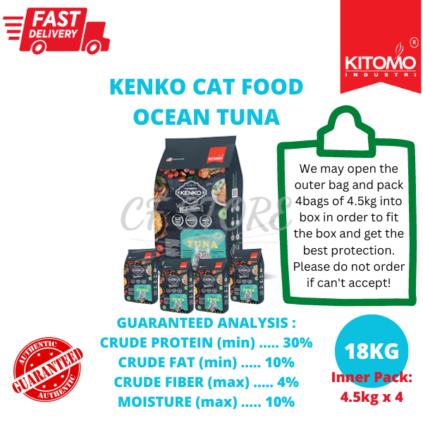 Kenko Cat Food / Makanan Kucing (Fish&Chicken/Hair&skin) 18KG Original ...