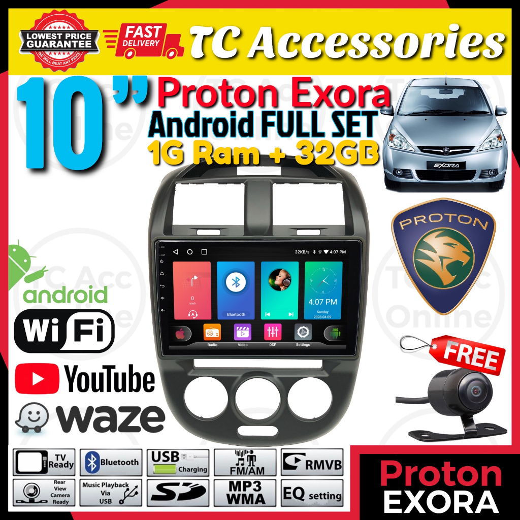 (Proton Exora 2009-2022) 10" Android 2-DIN Car Player IPS Screen 2GB ...
