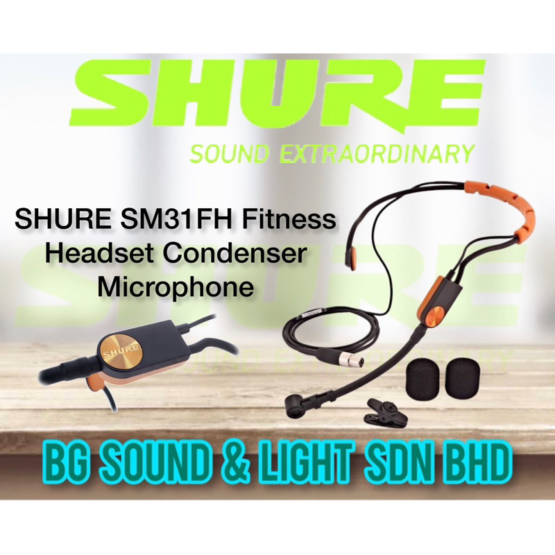 SHURE SM31FH Fitness Headset Condenser Microphone (SM31FHTQG / SM31FH ...