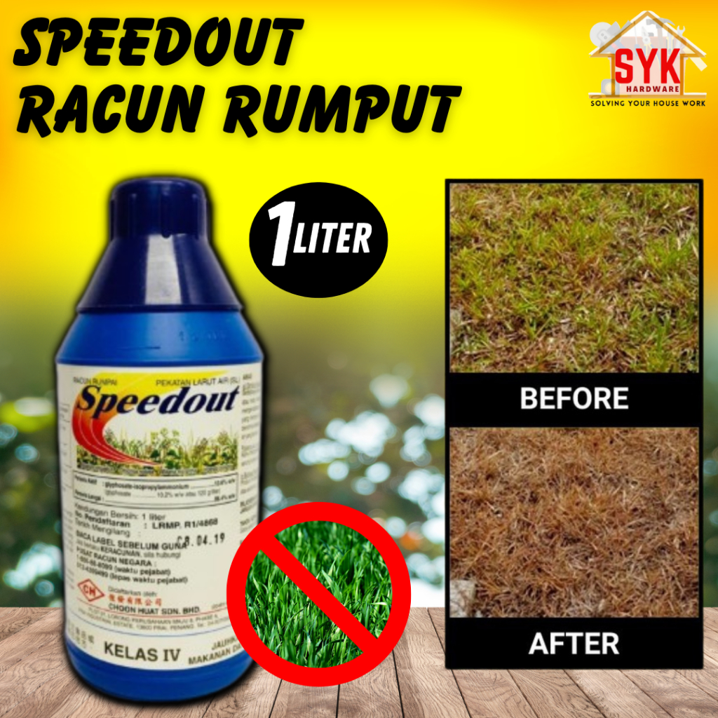 SYK Speedout 1Liter Weedkiller Glyphosate 13.6% Racun Rumput Rumpai ...