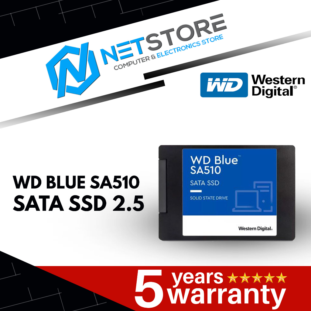 WESTERN DIGITAL WD BLUE SA510 SATA INTERNAL SSD 2.5"/7MM 250GB / 500GB / 1TB / 2TB | Shopee Malaysia