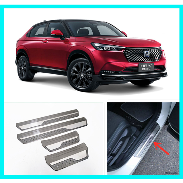 HONDA HRV(HR-V) 2022 BLACK CHROME OUTER SIDE SILL PLATE STAINLESS STEEL ...