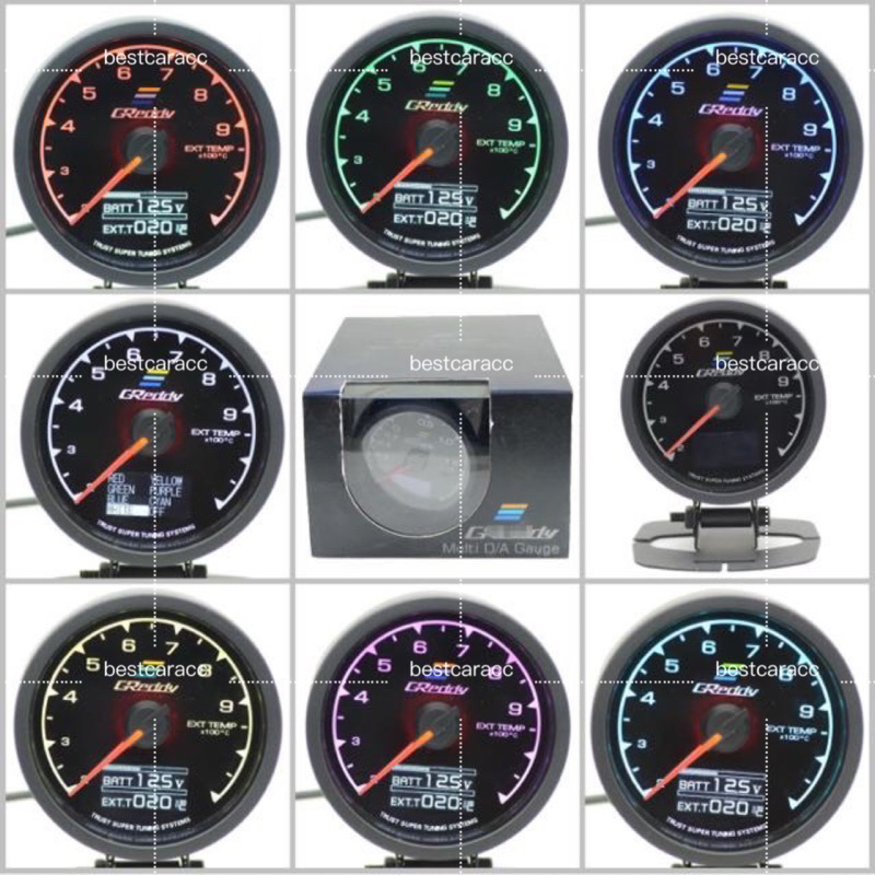 🔥 READY STOCK 🔥GREDDY MULTI GAUGE METER 7 COLOUR volt display 2in1 RPM ...