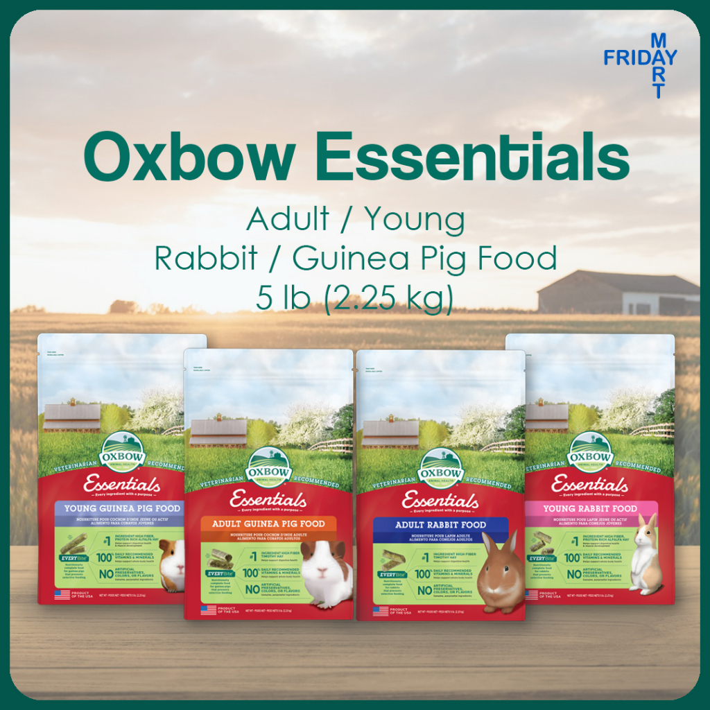 Oxbow Essentials 5 lb (2.25 kg) Adult / Young Rabbit / Guinea Pig Food ...