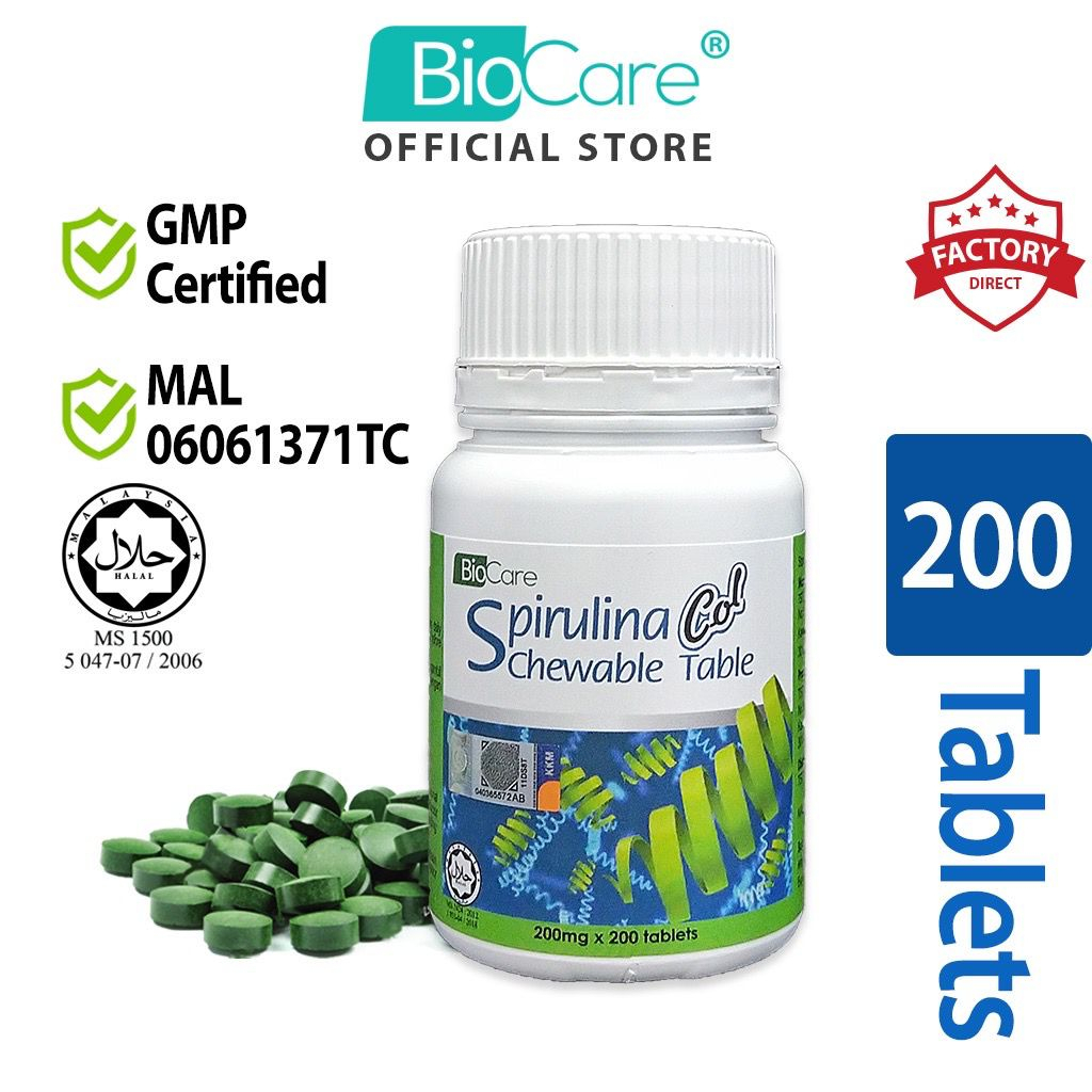 Biocare Spirulina Col (1 x 200 Tablets x 200mg) | Shopee Malaysia