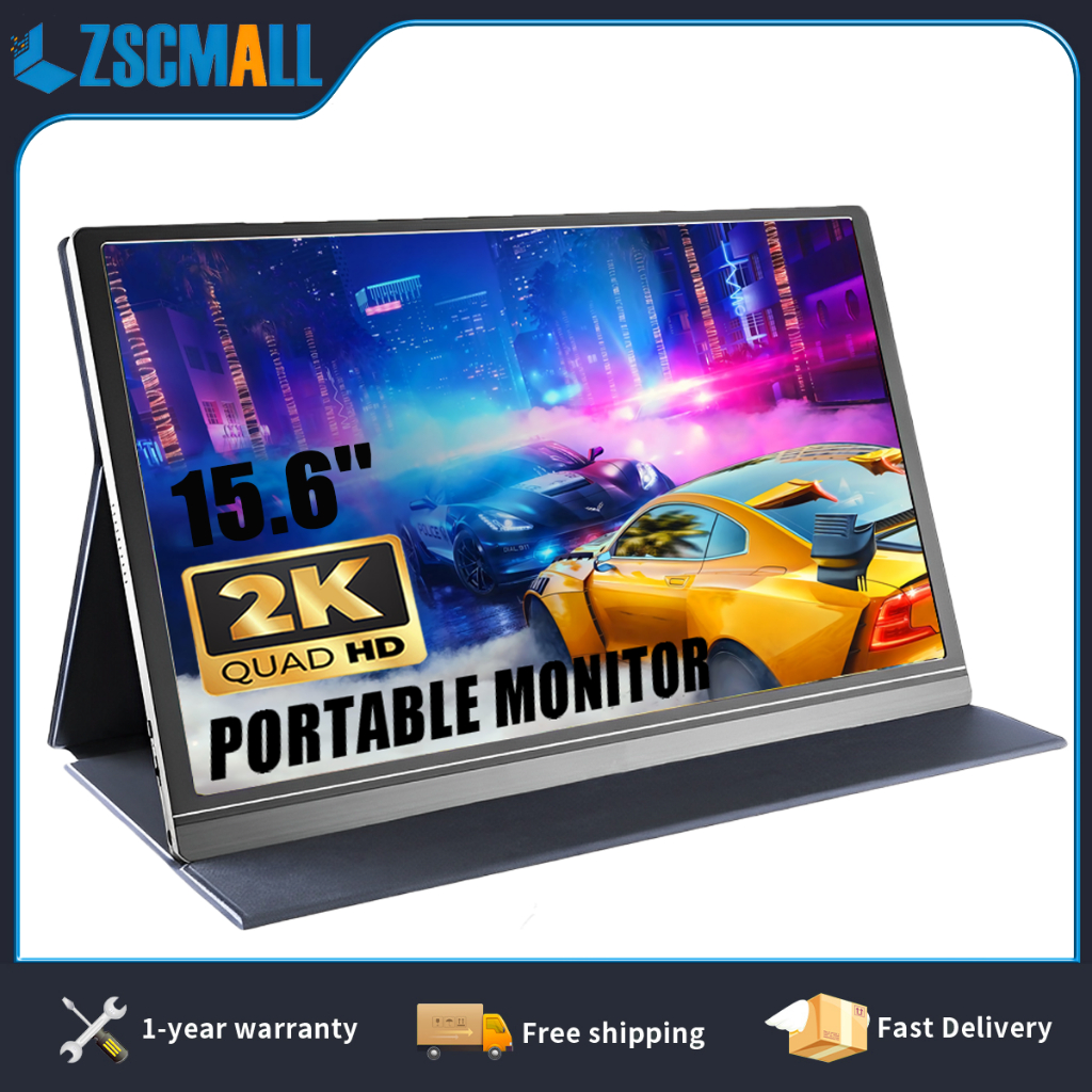 ZSCMALL Portable Monitor 15.6 Inch 2K HDMI Type-C 2560x1440 HDR IPS ...