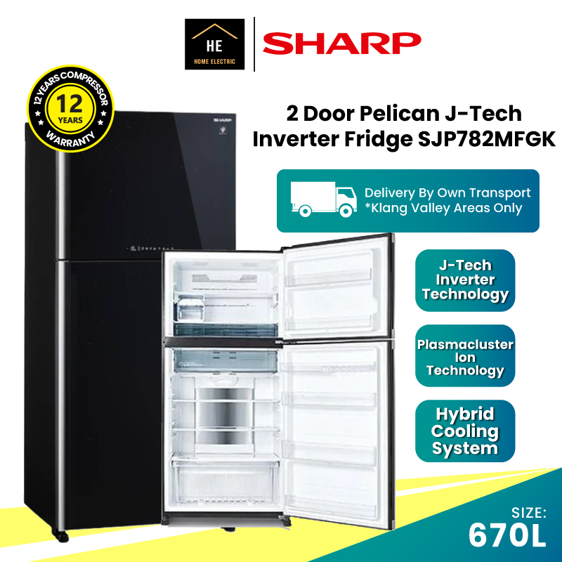 Sharp 670L 2 Door Pelican J-Tech Inverter Fridge Refrigerator ...