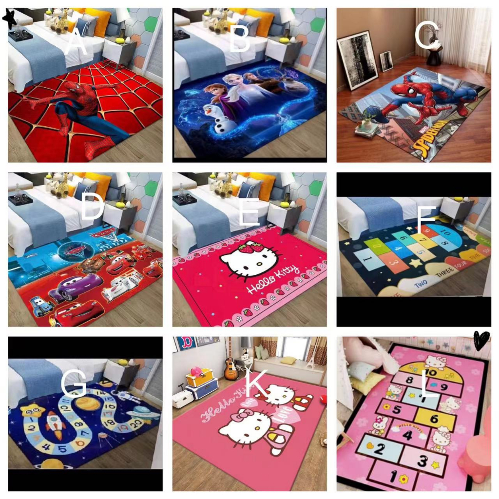 150*90CMReady Stock Karpet Kartun Viral Velvet 3D Rugs Carpet Marvel ...