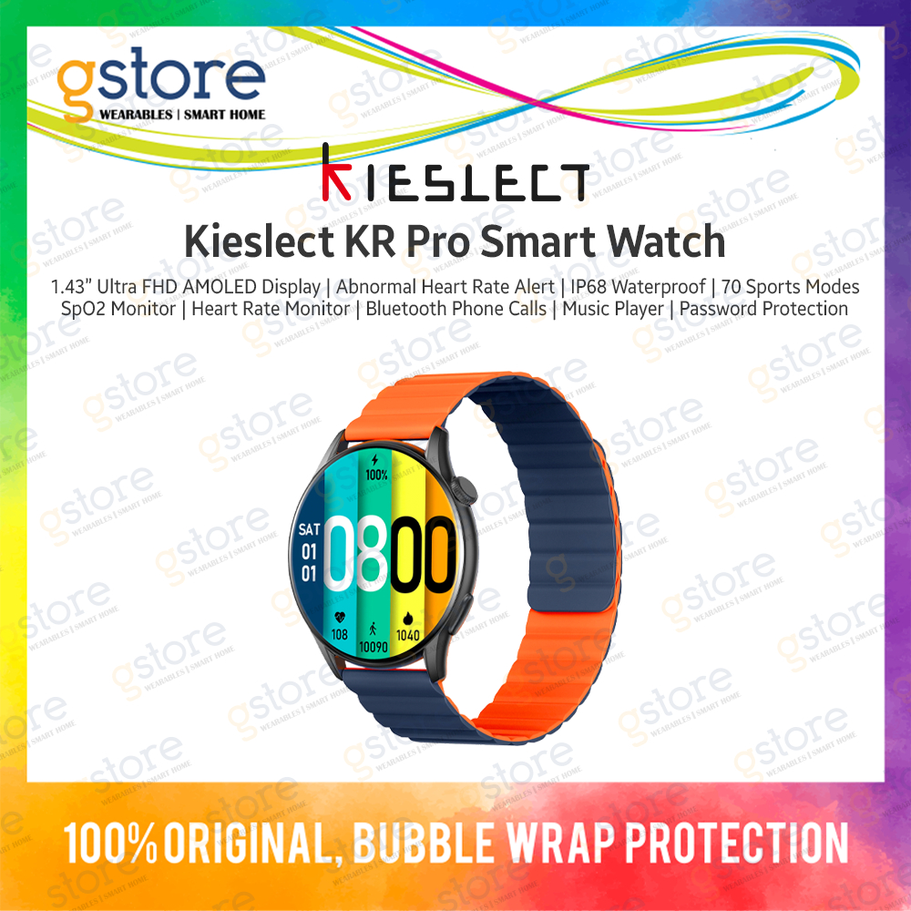 Kieslect KR Pro Smart Watch (1.43” FHD AMOLED Display, Abnormal Heart ...