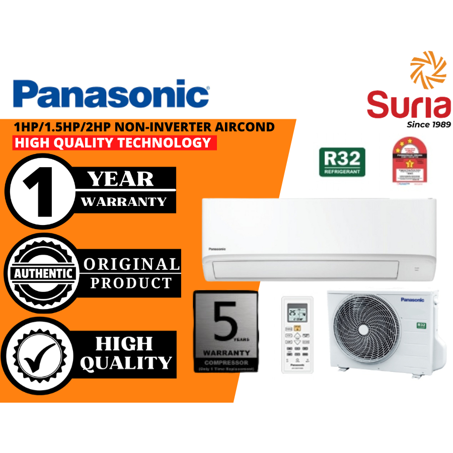 (Free Delivery)Panasonic 1HP/1.5HP/2HP Standard Non-Inverter R32 Air ...