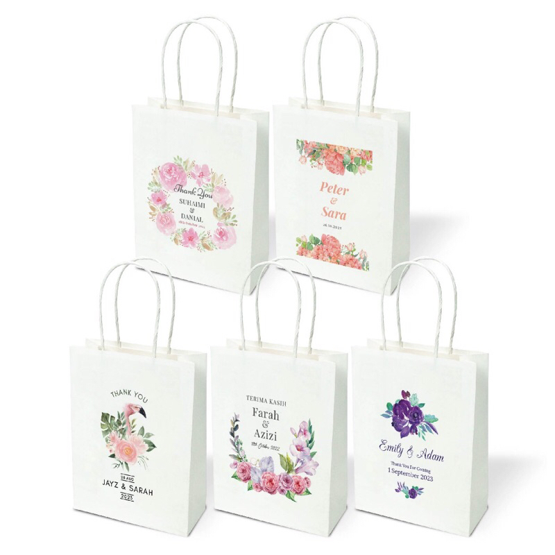CETAK NAMA Wedding Goodies Doorgift Paper Bag with 120gsm Japan Paper ...